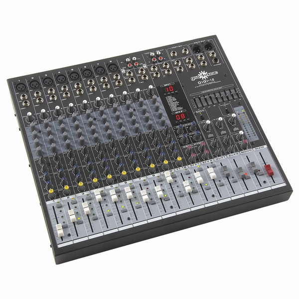 DIGI-12 12 channel mixer by Gear4music, Ex Demo at Gear4music