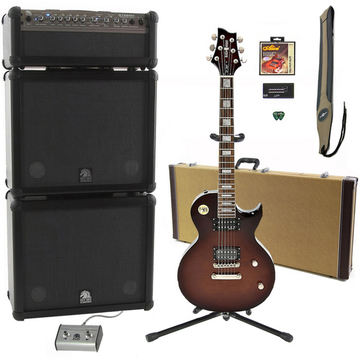 Black Knight CP-200F Electric Guitar and 120W Amp Pack | Gear4music