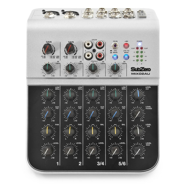SubZero MIX02AU USB 6-Channel Mini Mixer by Gear4music - Nearly New at ...