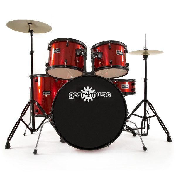 BDK-1 Full Size Starter Drum Kit by Gear4music, Red - Nearly New at ...