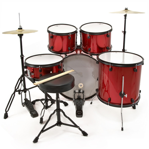 BDK-1 Full Size Starter Drum Kit by Gear4music, Red - Nearly New at ...