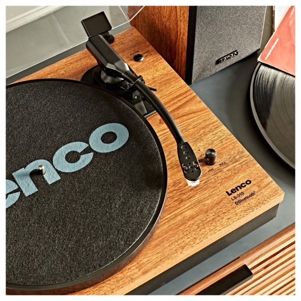 Lenco LS-310WD Turntable and Speaker Bundle With Bluetooth, Wood at ...