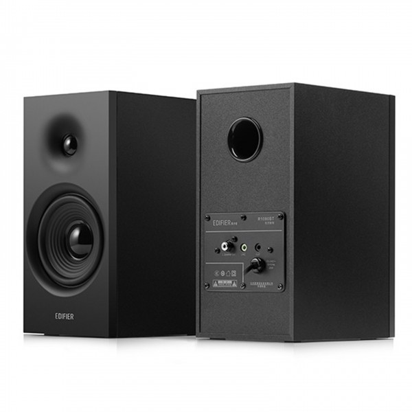 Edifier R1080BT Active 2.0 Bluetooth Bookshelf Speakers (Pair), Black ...