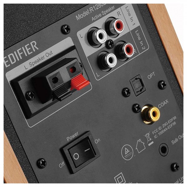 Edifier R1280DBS Active 2.0 BT Bookshelf Speakers (Pair), Brown at AV.com
