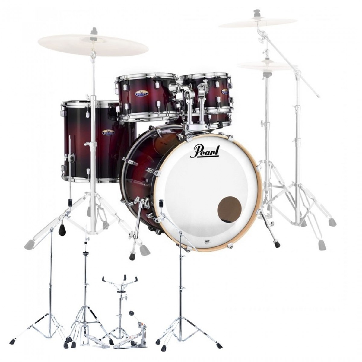 DISC Pearl Decade Maple 22" Am Fusion w/Hardware, Gloss Deep Red Burst ...