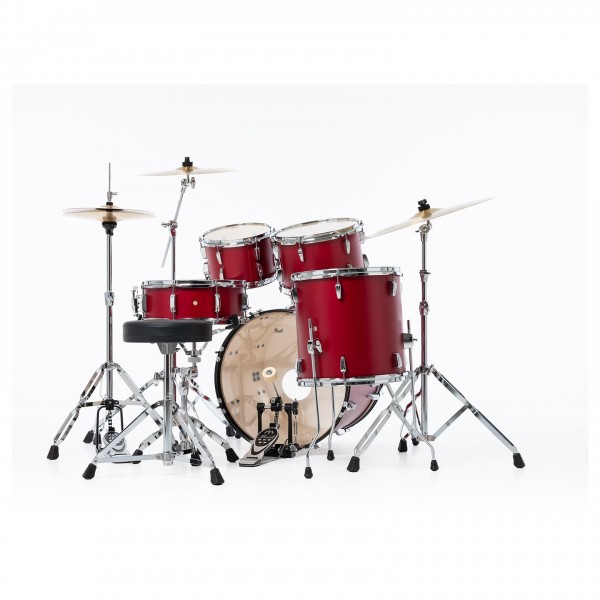 Pearl Roadshow 5pc Fusion Kit w/3 Sabian Cymbals, Matte Red at Gear4music