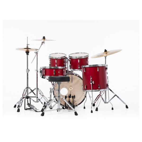 Pearl Roadshow 5pc Fusion Kit w/3 Sabian Cymbals, Matte Red at Gear4music