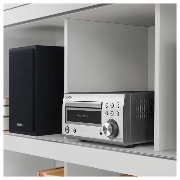 Denon D-M41 DAB Micro Hi-Fi System with Bluetooth, Silver at Gear4music