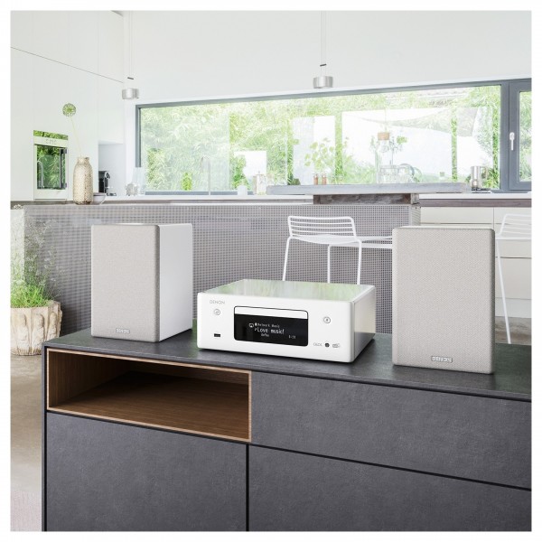Denon SCN10 Bookshelf Speakers, White at AV.com