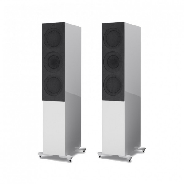KEF R7 Floorstanding Speakers (Pair), Gloss White at AV.com
