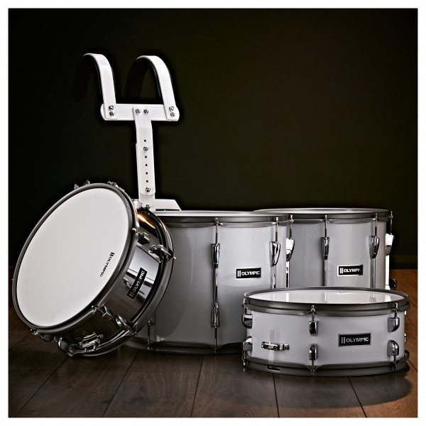 Olympic Marching 14" x 12" Traditional Snare Drum & Top Snare, White ...