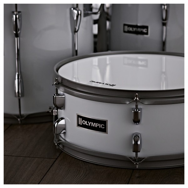 Olympic Marching 14" x 12" Traditional Snare Drum & Top Snare, White ...