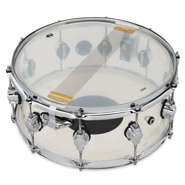 DW Design Series 14" x 6" Seamless Acrylic Snare Drum, Clear at Gear4music