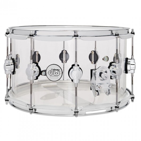 DW Design Series 14" x 8" Seamless Acrylic Snare Drum, Clear at Gear4music