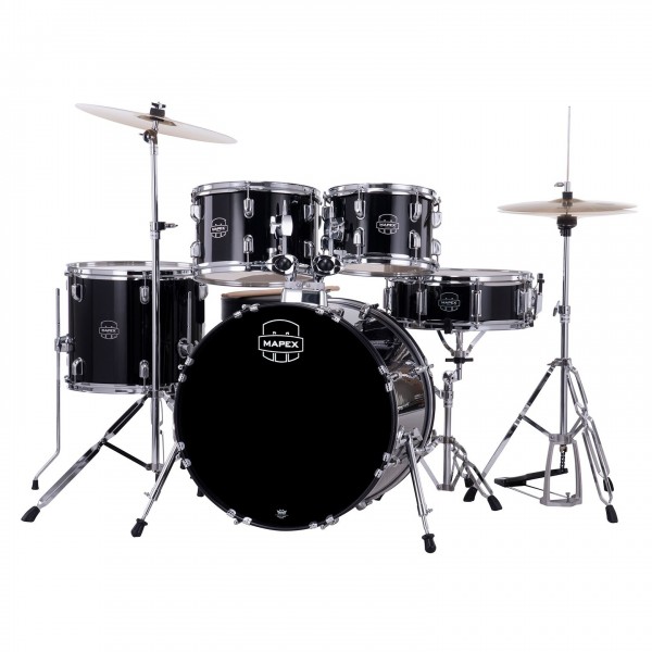 Mapex Comet Series Compact 20'' Fusion Drum Kit, Dark Black at Gear4music