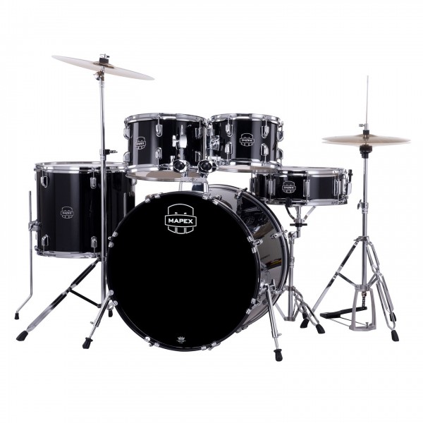 Mapex Comet Series Compact 22'' Rock Fusion Drum Kit, Dark Black at Gear4music