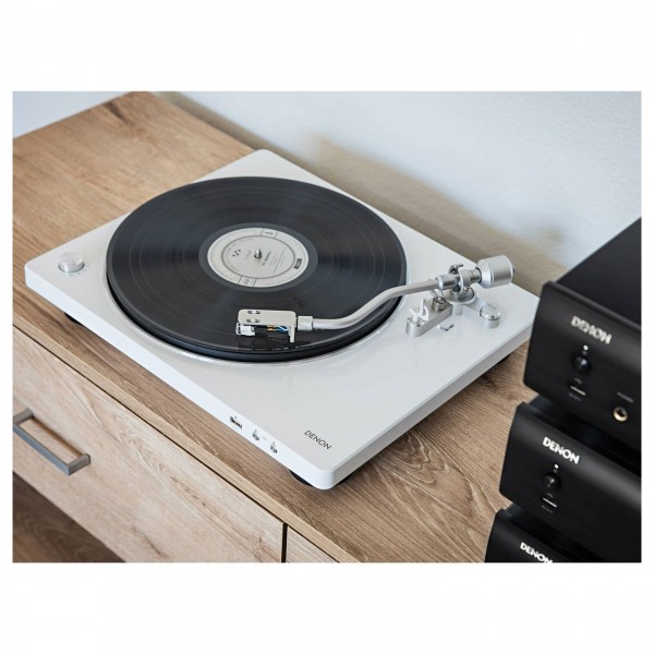 Denon DP-450 Hi-Fi Turntable with USB, White at AV.com
