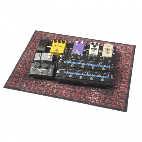 Drum N Base Vintage Persian Pedal & Amp Series Rug, Red & Black at ...