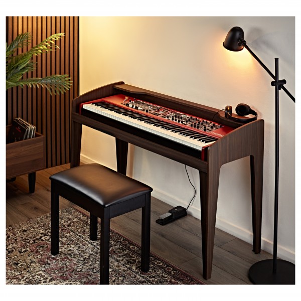 modul Universal Wooden Keyboard Stand, Walnut at Gear4music