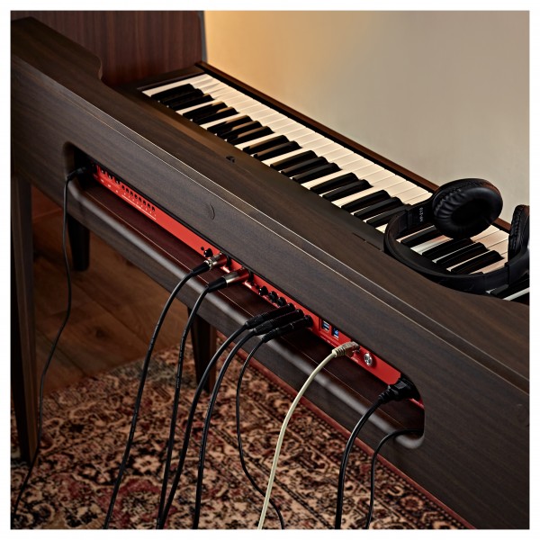 modul Universal Wooden Keyboard Stand, Walnut at Gear4music