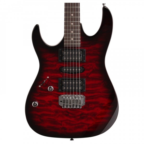 Ibanez GRX70QAL GIO Left Handed, Trans Red Burst at Gear4music