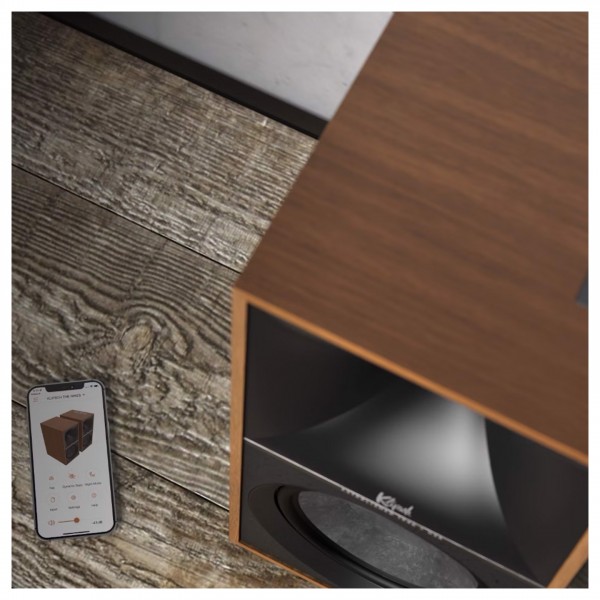Klipsch The Nines 8-inch Powered Speakers, Walnut at AV.com