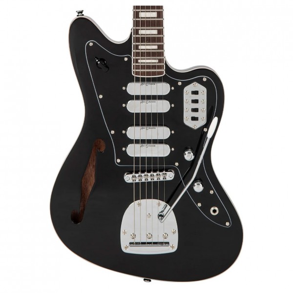 Vintage REVO Surfmaster Quad Thinline Offset, Boulevard Black at Gear4music