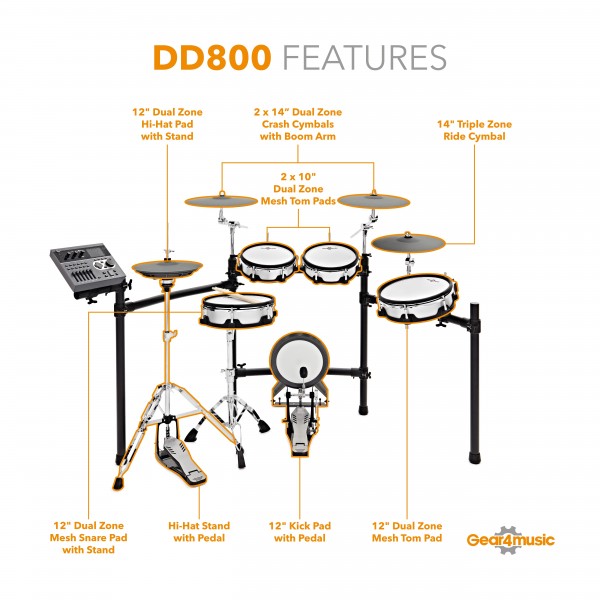 Digital Drums 800 Electronic Drum Kit by Gear4music | Gear4music