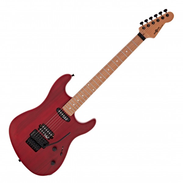 LA Select Modern Electric Guitar Transparent Ruby Red, 15W Guitar Amp ...
