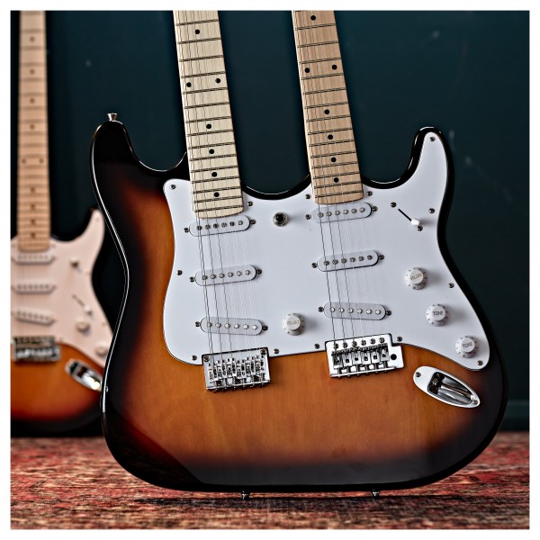 LA Double Neck Guitar by Gear4music, Sunburst - Nearly New at Gear4music