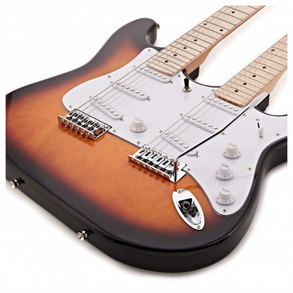LA Double Neck Guitar by Gear4music, Sunburst - Nearly New at Gear4music