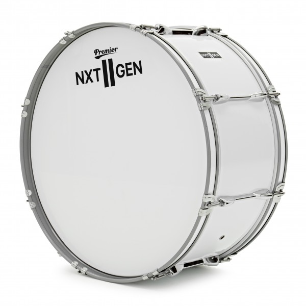 Premier NXT GEN Marching 24" x 10" Traditional Bass Drum, White at ...