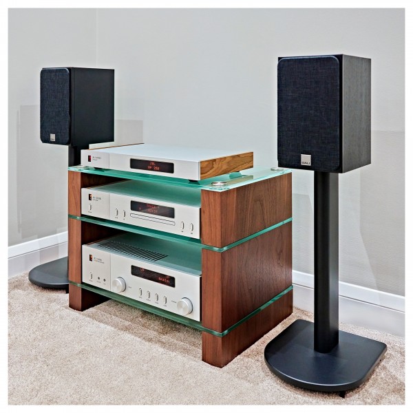 Blok STAX 450 Hi-Fi Rack, Black Gloss and Etched Glass at AV.com