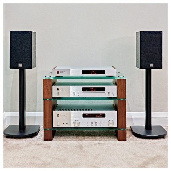 Blok STAX 450 Hi-Fi Rack, Black Gloss and Etched Glass at AV.com