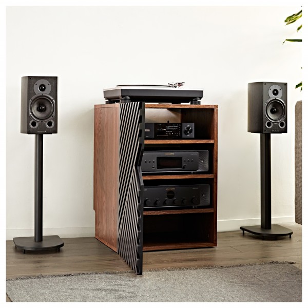 AVCOM Hi-Fi Cabinet 4 Shelf Walnut, Custom Bundle at AV.com