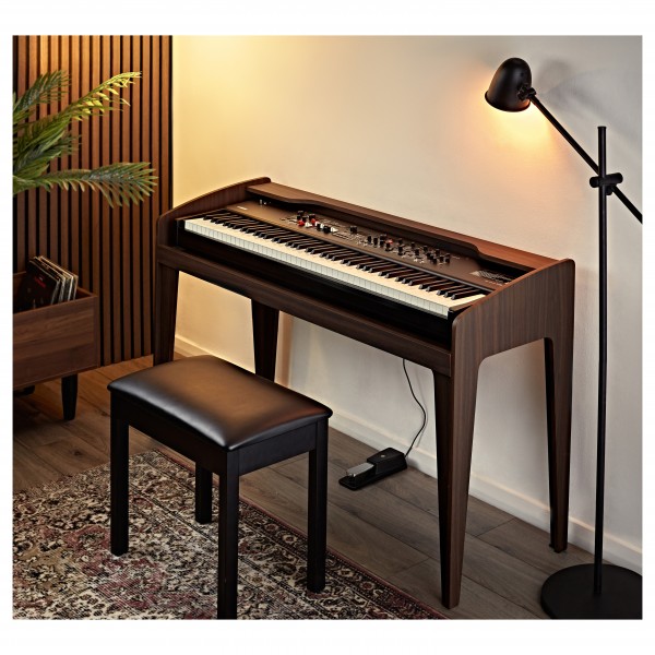 modul Universal Wooden Keyboard Stand, Walnut - Nearly New at Gear4music