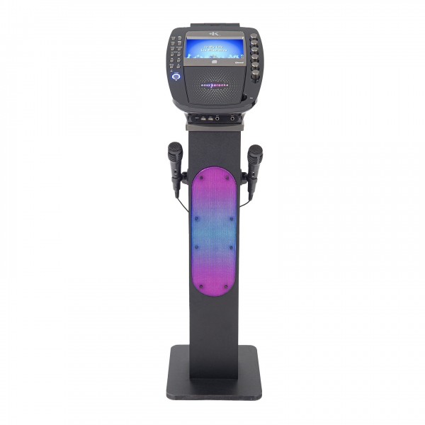 Easy Karaoke Bluetooth Karaoke System with Speaker Pedestal & 2 Mics at ...