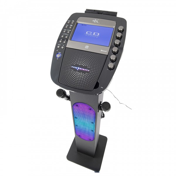 Easy Karaoke Bluetooth Karaoke System with Speaker Pedestal & 2 Mics at ...