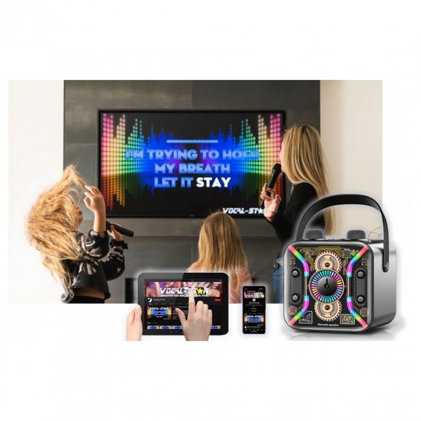 OFFLINE Vocal-Star SP-300 Portable Karaoke Machine & 2 Mics at Gear4music