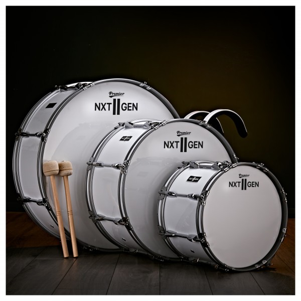 Premier NXT GEN Marching 16" x 10" Traditional Bass Drum, White at ...