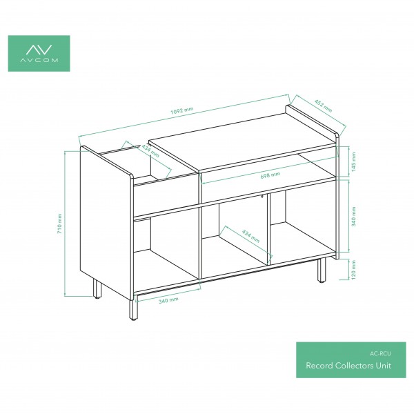 AVCOM Record Collectors Unit, Walnut at Gear4music