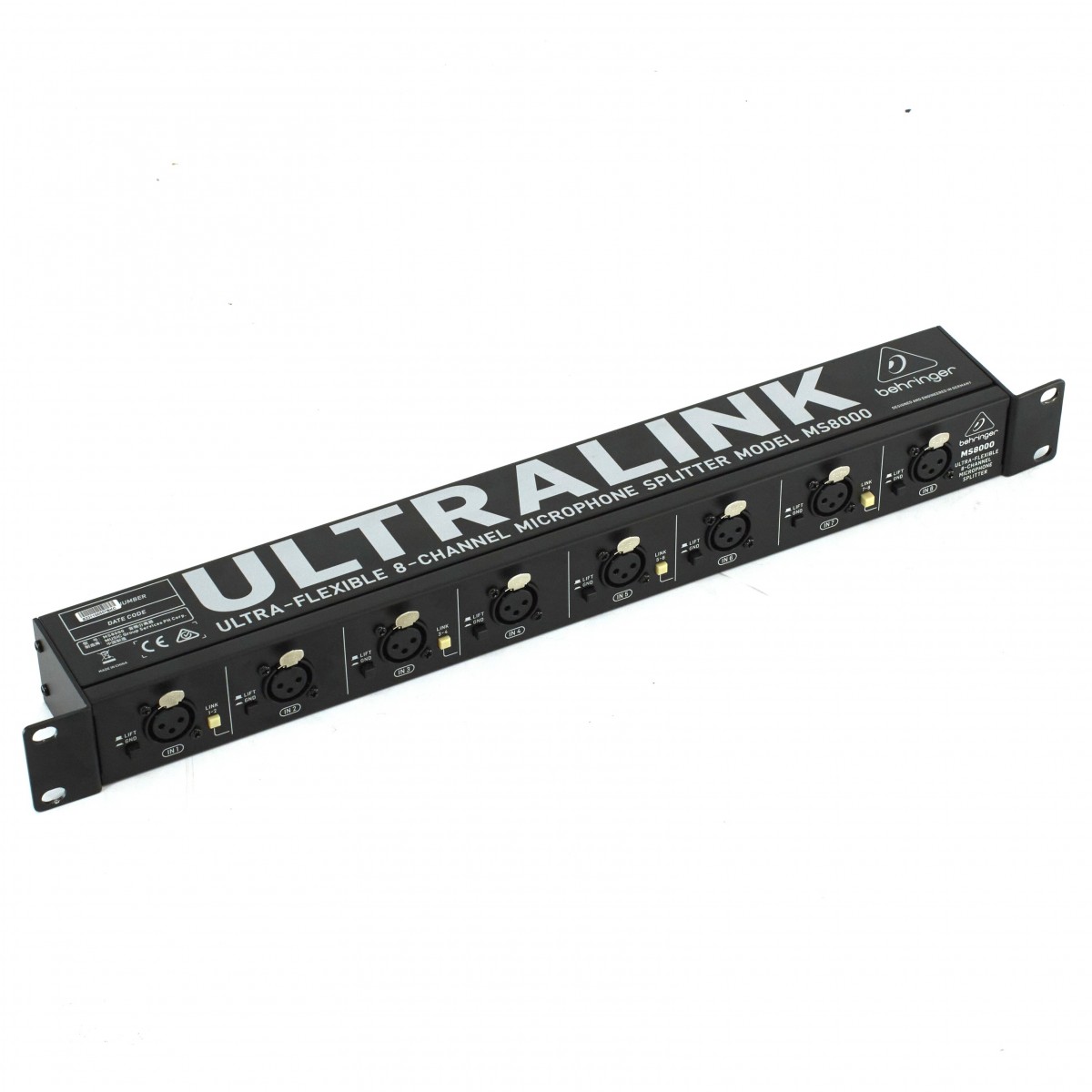 Behringer ULTRALINK MS8000 8-Channel Microphone Splitter - Secondhand at Gear4music
