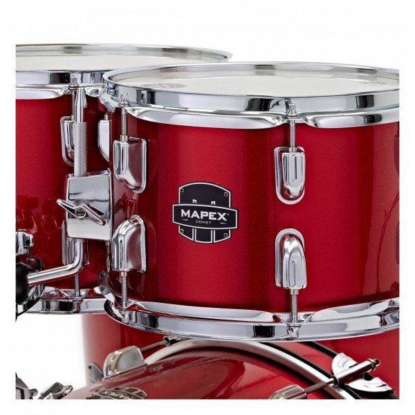 Mapex Comet Series 22'' Drum Kit, Infra Red w/Ride Cymbal at Gear4music