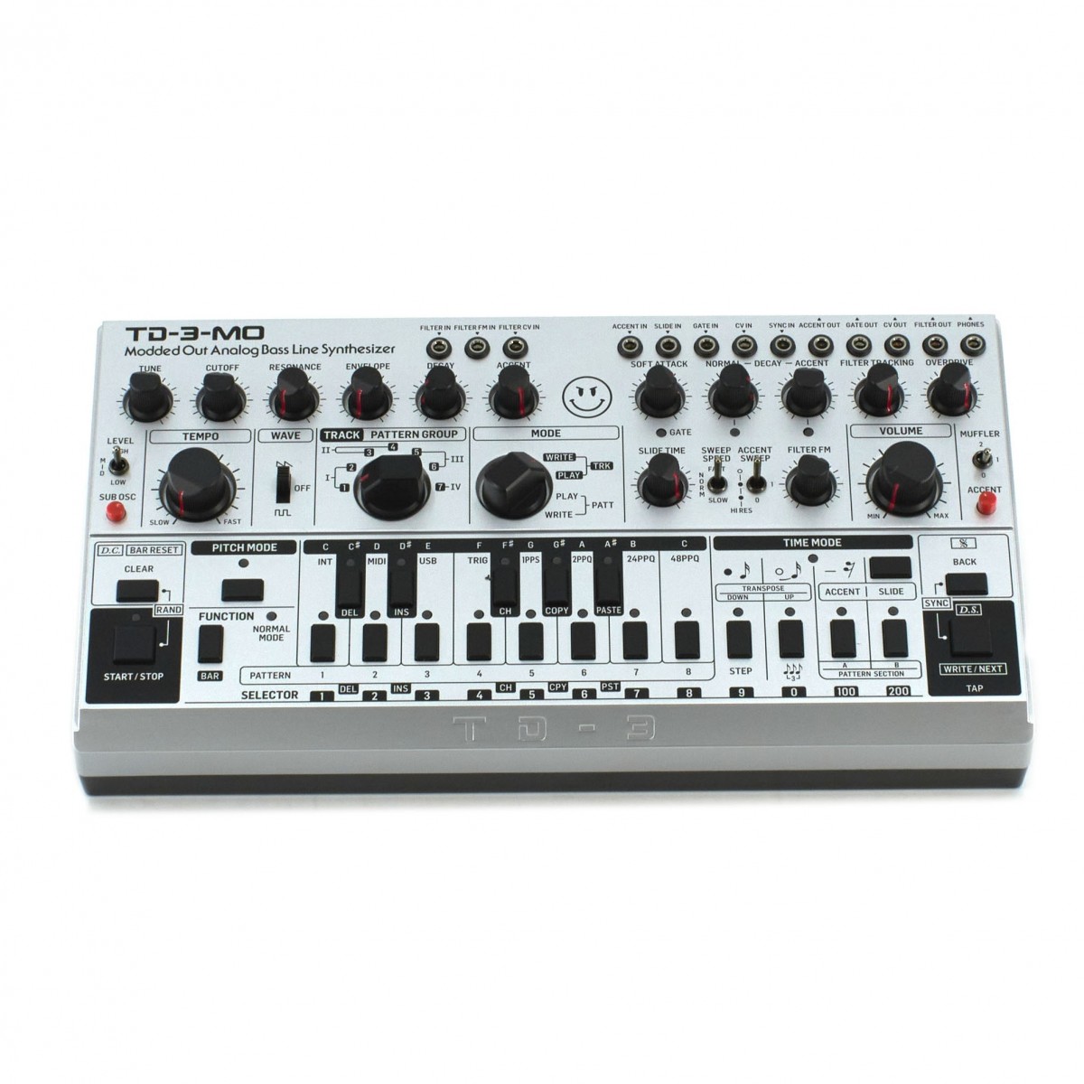 Behringer TD-3-MO Modded Out Analogue Bass Line Synthesizer, Silver ...