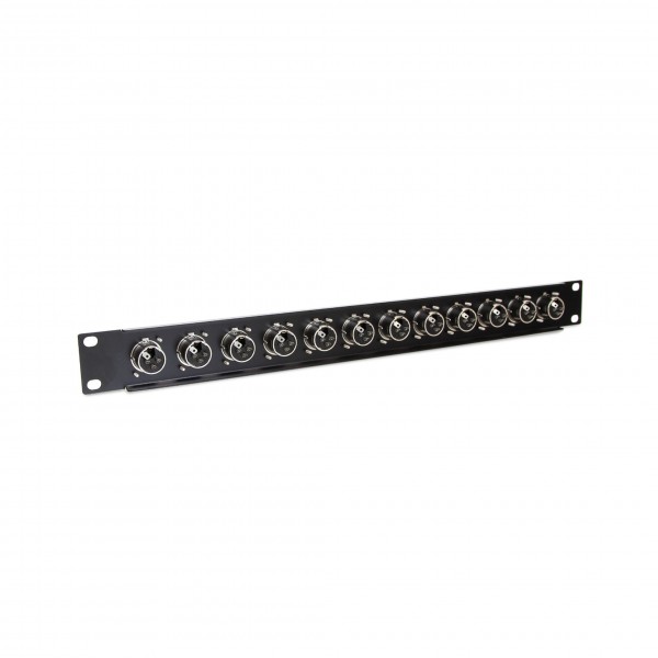 Studiospares 12 x XLR (F) Rack Panel , 1U at Gear4music