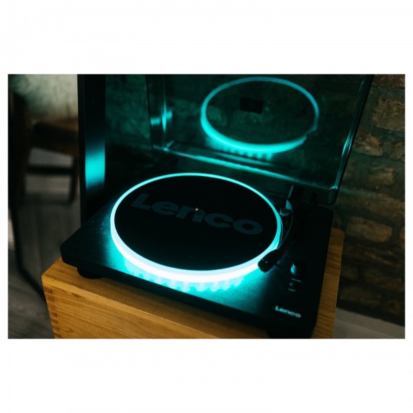 Lenco LS-50LEDBK Turntable with Built-In Speakers and Lighting - Nearly ...
