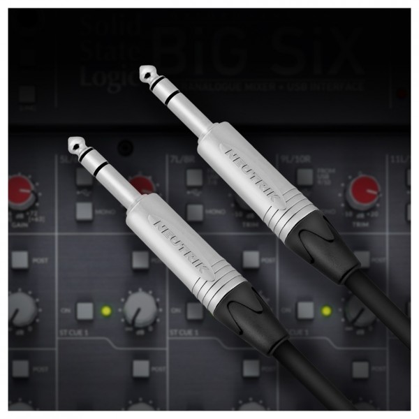 Studiospares Pro Neutrik Balanced / Stereo Jack Mogami Cable, 10m Black ...