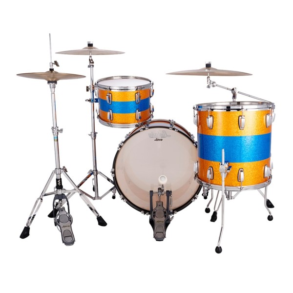 DISC Ludwig Classic Maple 22" Fab 3pc Shell Pack, Triband Gold/Blue ...