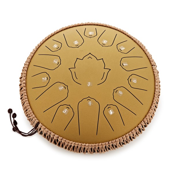 Gear4music Life 14" Steel Tongue Drum 15 Notes, C-Major, Golden at ...