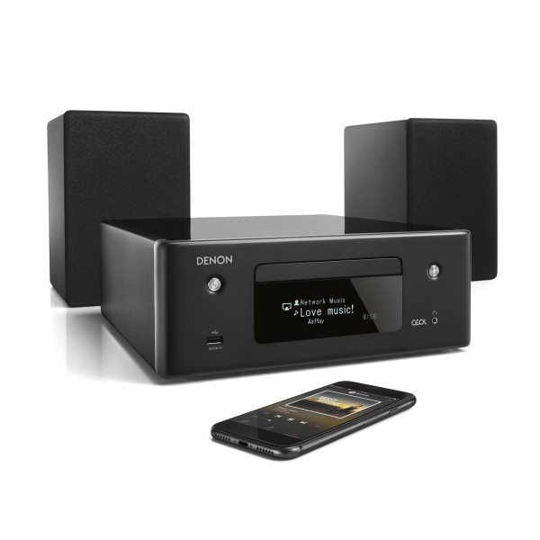 Denon CEOL RCD-N10 and SCN10 Hi-Fi Bundle, Black at AV.com